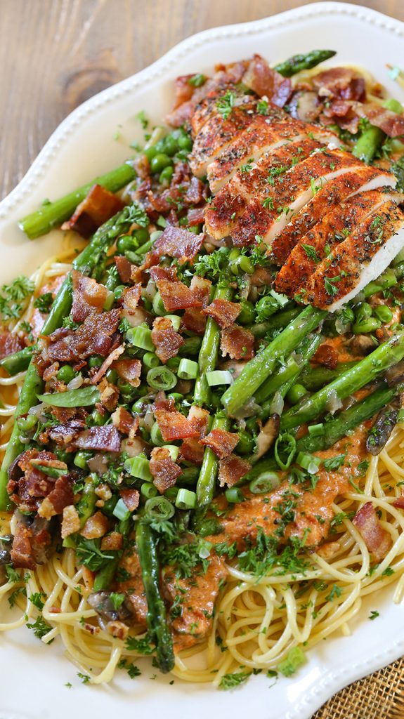 Chicken Mozzarella Spring Pasta | Swanky Recipes