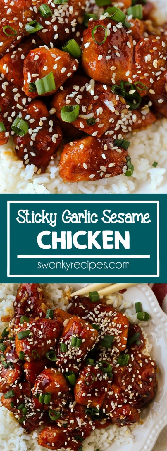 Sticky Garlic Sesame Chicken | Swanky Recipes