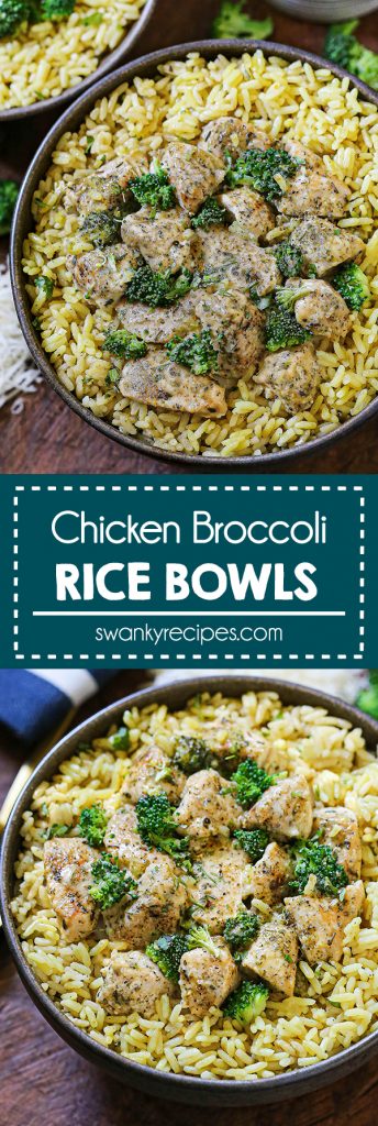 Creamy Chicken Broccoli Rice Bowls | Swanky Recipes